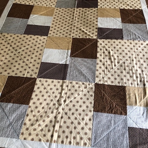 Patchwork Shades of Brown Quilt - Etsy