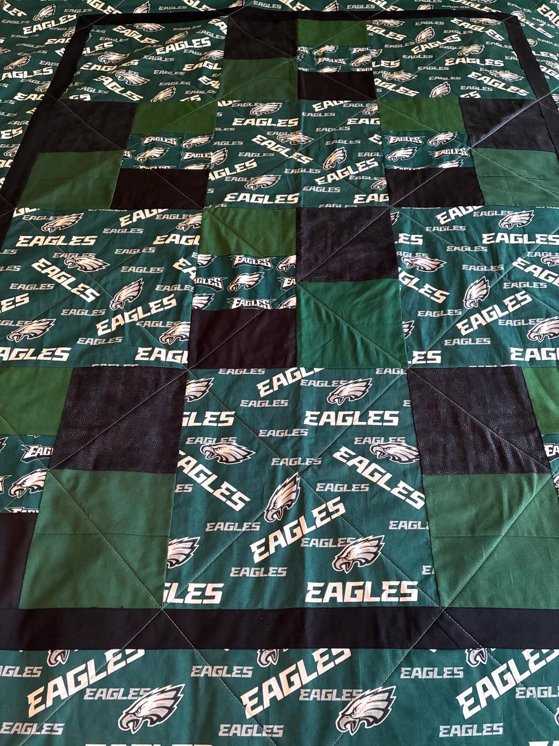 Philadelphia Eagles Quilt - Cotton Patchwork Eagles Fan Gift - Etsy