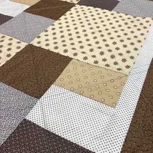 Patchwork Shades of Brown Quilt - Etsy