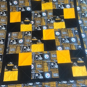 Pittsburgh Steelers Quilt - Handmade Steelers Quilt- NFL Steelers ...