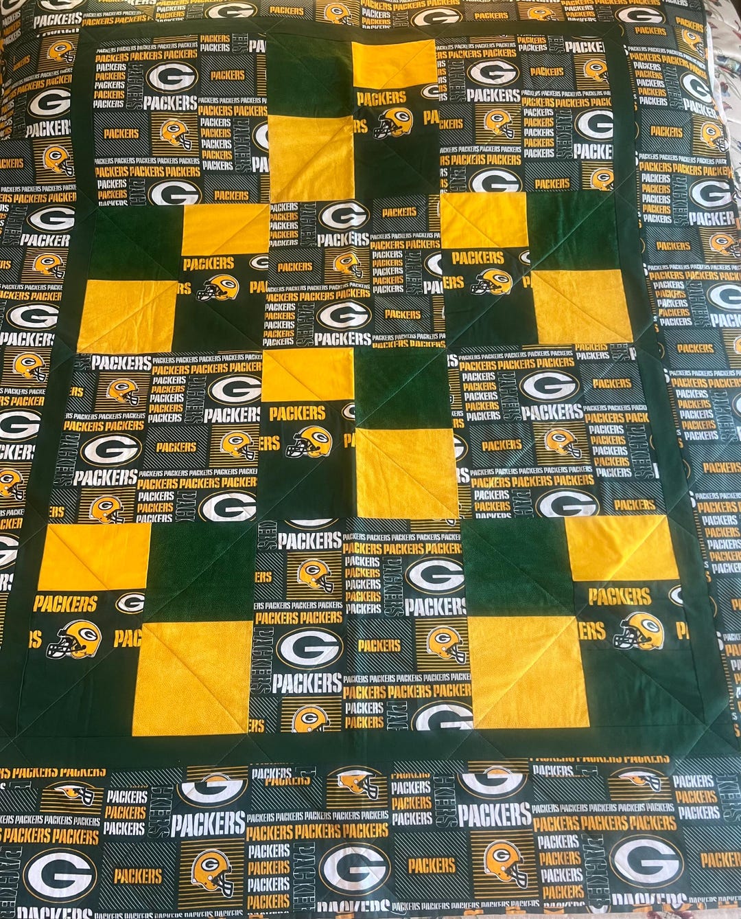 Green Bay Packers Quilt -football Fan Gift - Etsy