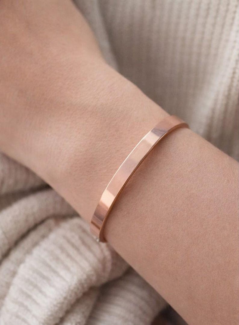 Polished Copper Bracelet – Minimalist, Handcrafted Pure Copper Cuff ...