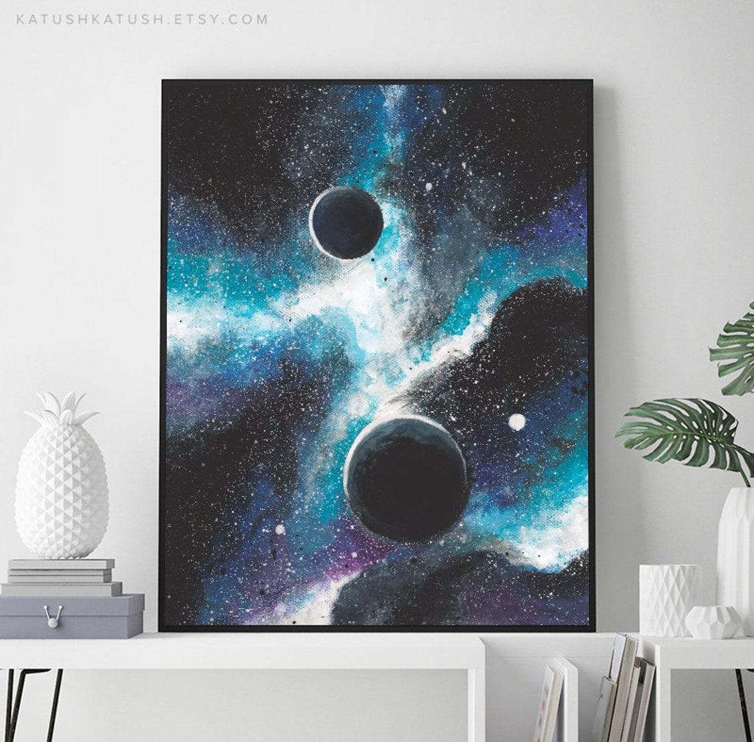 Space Print, Galaxy Print, Planets Wall Art, Nebula Art, Mysterious ...