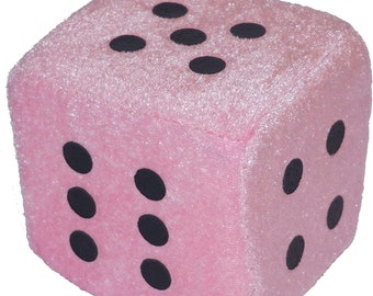 Pink Plush Dice 3 Pair of Hanging Pink Dice With Black Pips dots ...