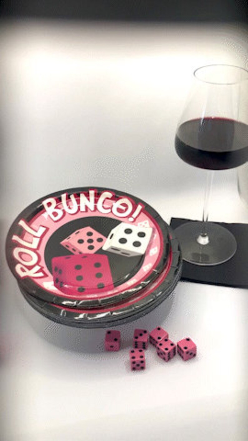 Roll Bunco Plates & Black Bunco Napkins Set - 16 8" Bunco Plates and 50 ...