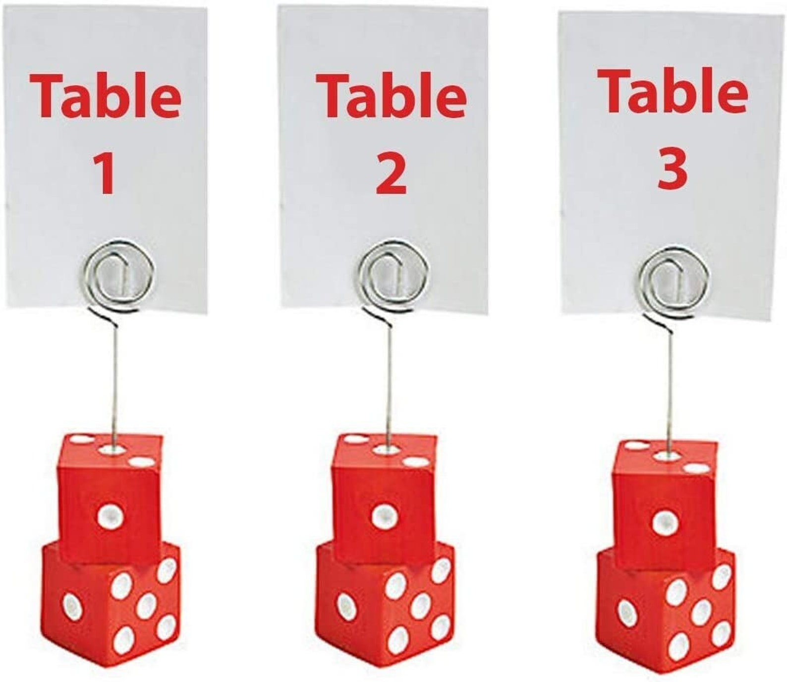 Bunco Table Card Numbers - Bunco or Casino Dice Place Card Holder With ...