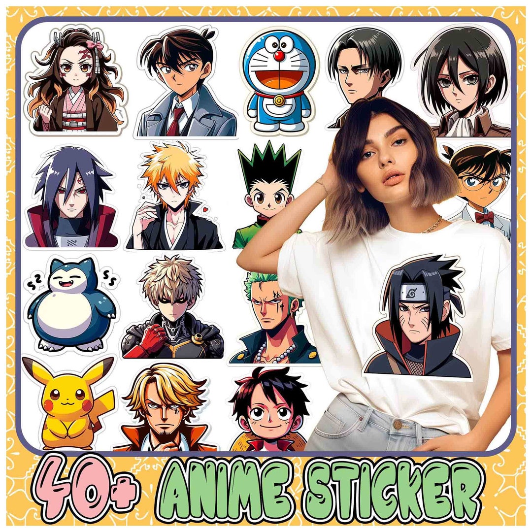 Anime Sticker PNG Pack, Anime Sticker Set, Anime PNG, Anime SVG ...