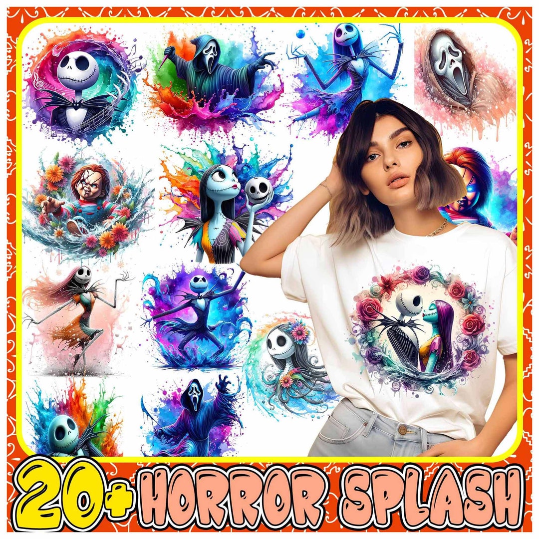 Horror Splash and Watercolor SVG Bundle Halloween Horror SVG Horror ...