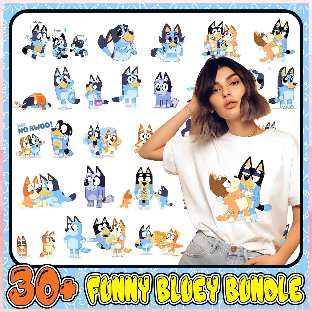 Blue Dog Png Bundle, Blue Dog Family Png Files, Png for Shirts ...