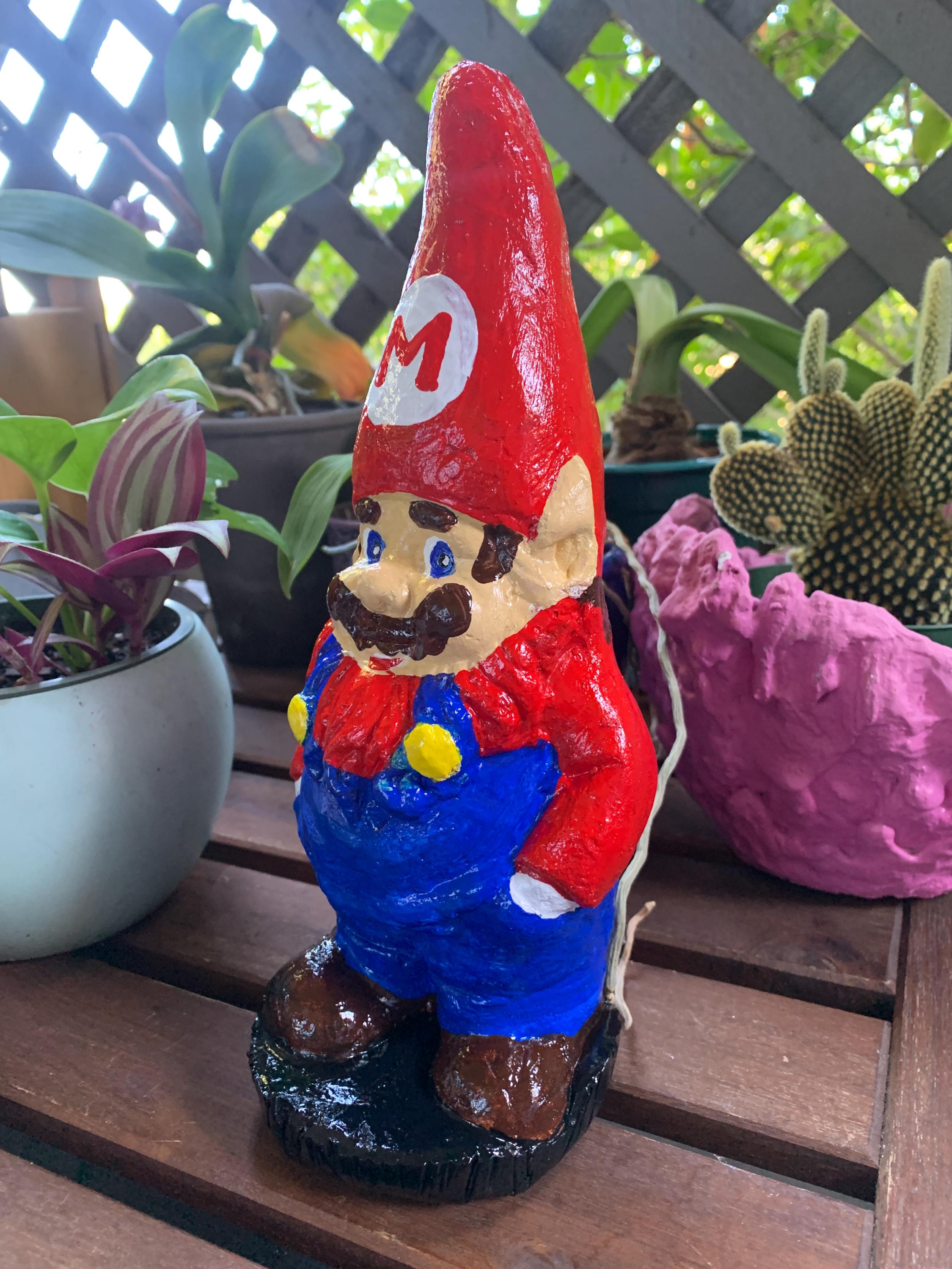Handmade Mario Garden Gnome: Nintendo Parody, 12 Inch Yard Art - Etsy