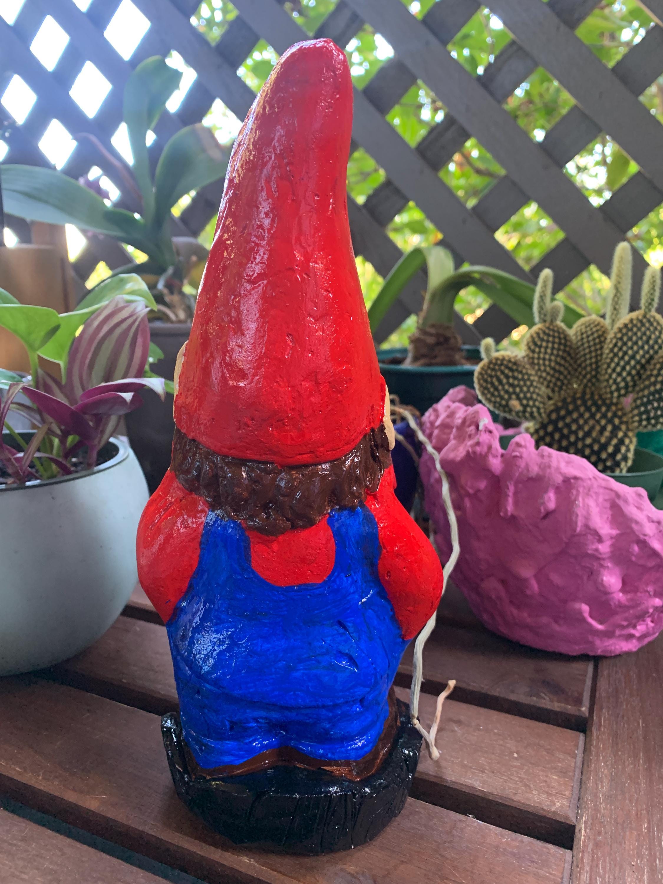 Handmade Mario Garden Gnome: Nintendo Parody, 12 Inch Yard Art - Etsy