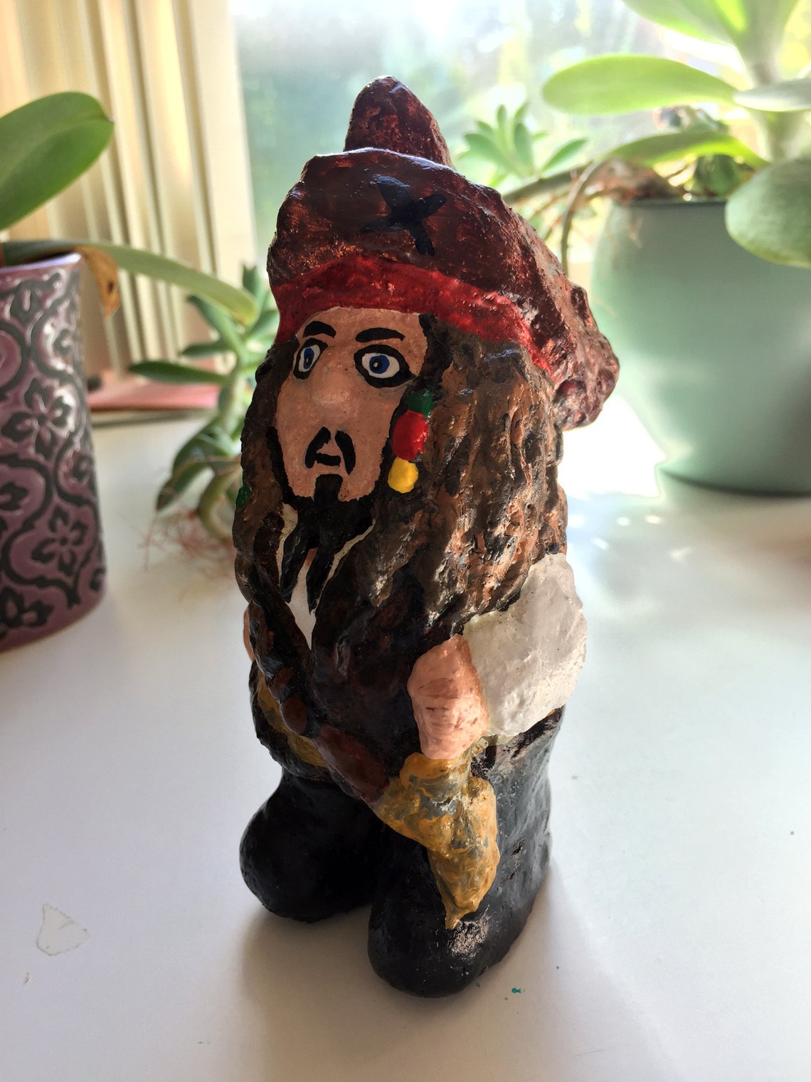 Captain Jack Sparrow Parody Figure, Pirate Garden Gnome 6 Inches ...