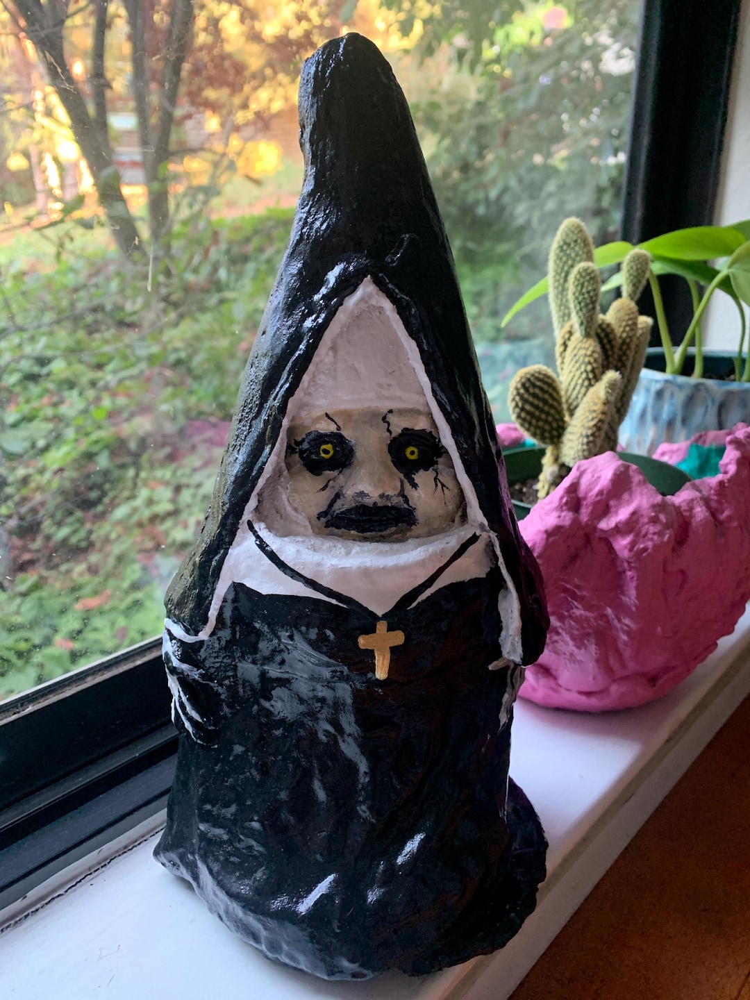 Handmade Horror Nun Garden Gnome: Movie Parody Sculpture - Etsy