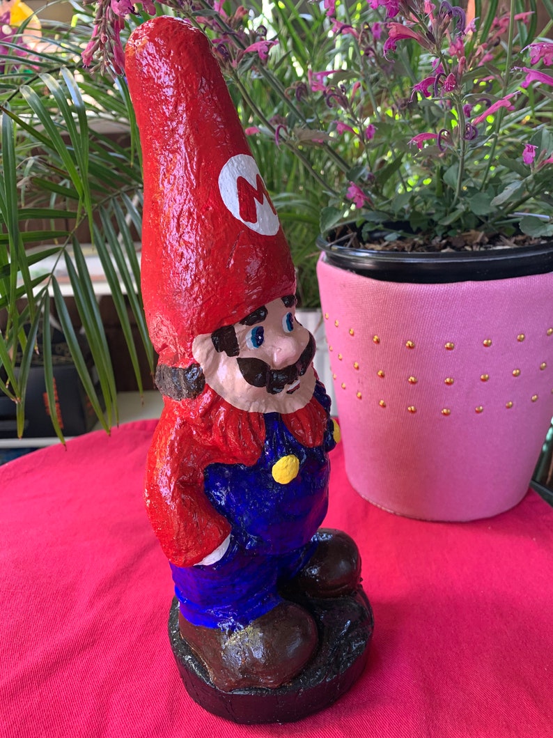 Mario Gnome Mario Bros. Parody Solid Garden Gnome 12 | Etsy