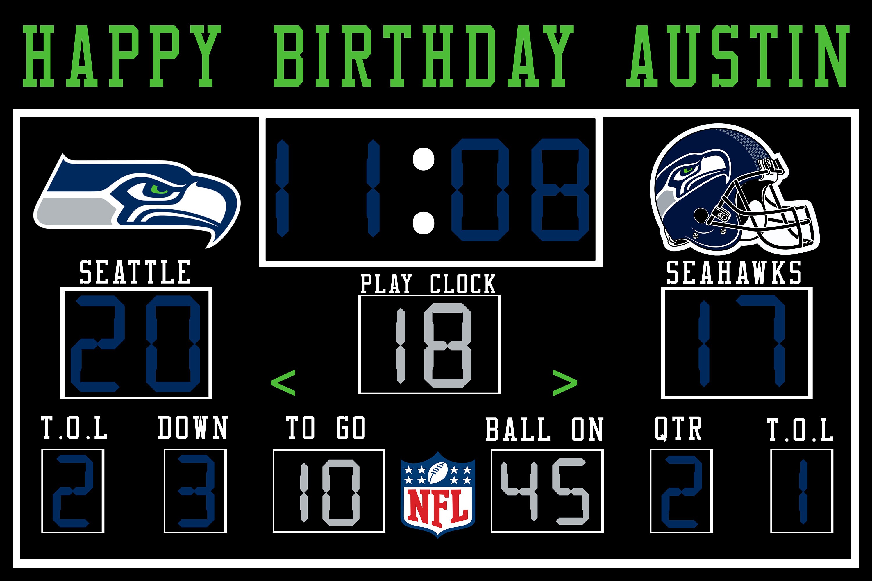 Seahawks Scoreboard Wall Clock