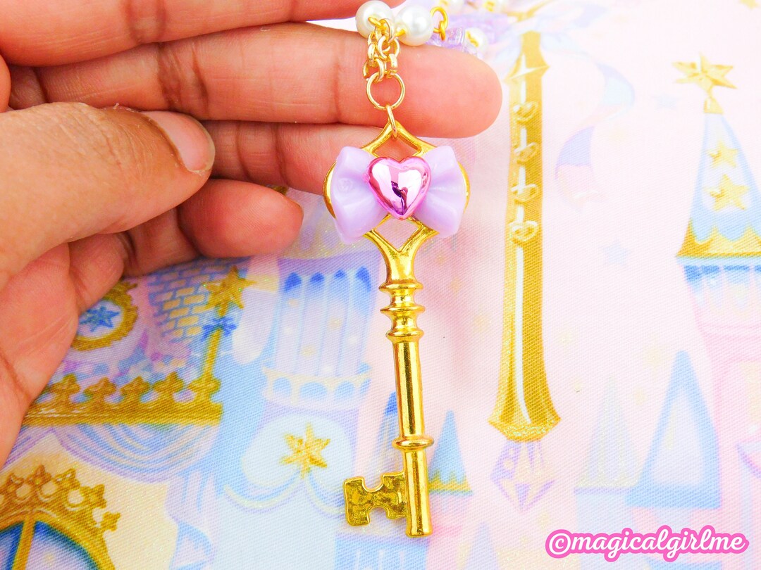 Magical Girl Heart Crystal Key Necklace, Sailor Moon Inspired - Etsy
