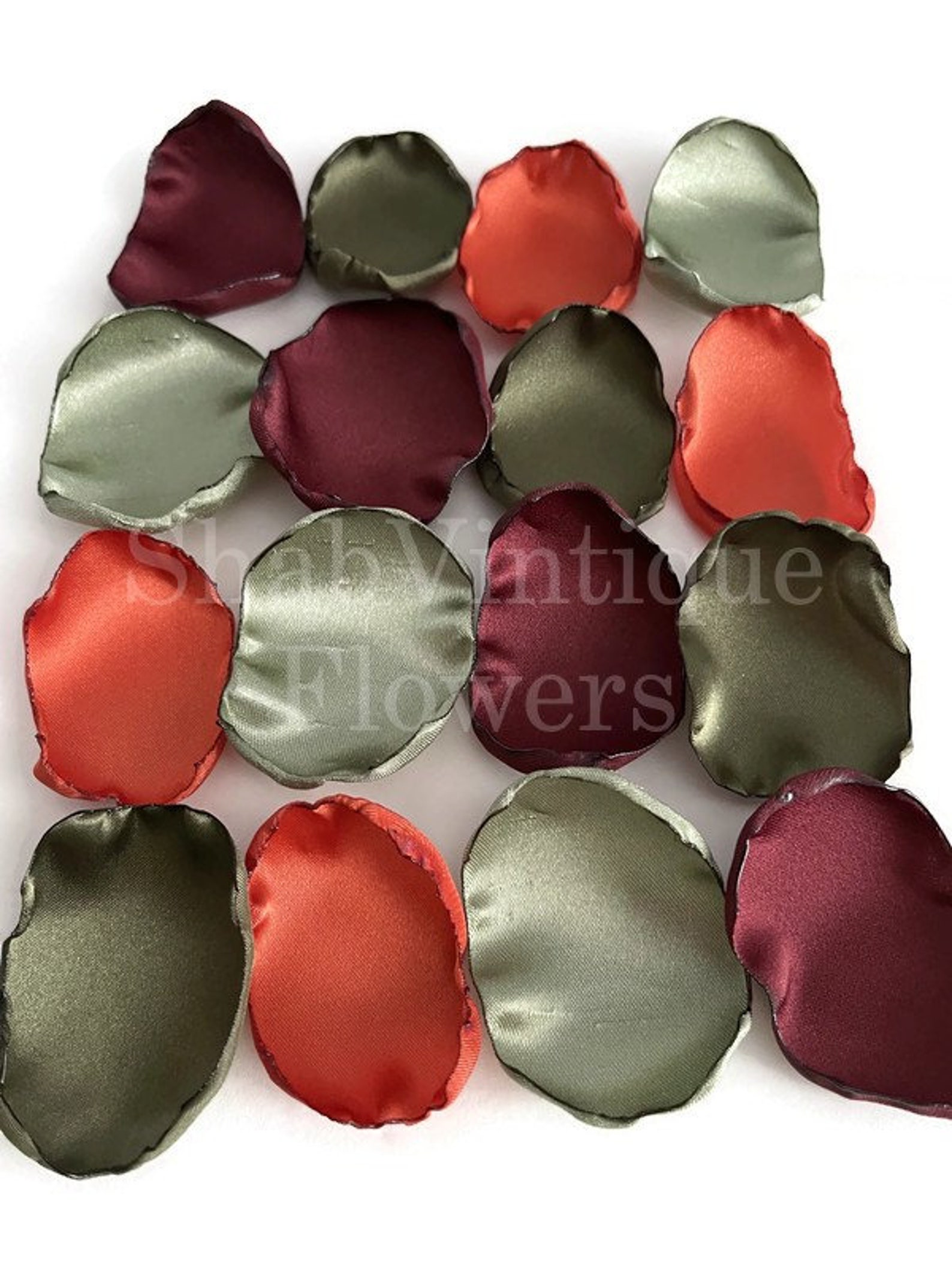 Deep Olive, Sage, Paprika, Cabernet Flower Petals, Fall Wedding Cake ...