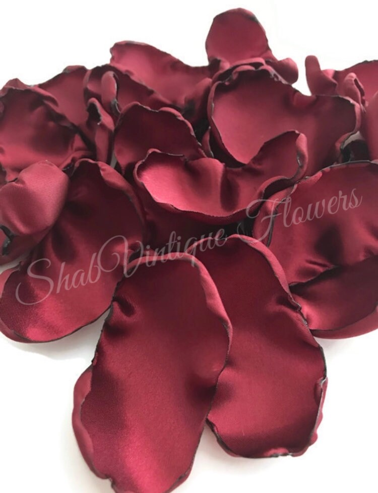 Maroon Satin Flower Petals, Wine Wedding Decor - Etsy