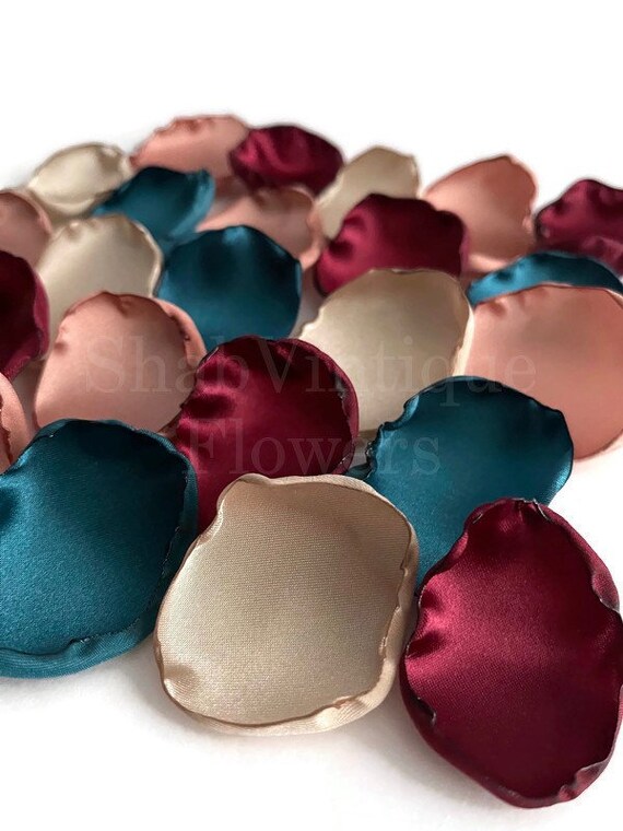 Maroon Champagne Rose Gold Teal 1000 Flower Petals Rose - Etsy