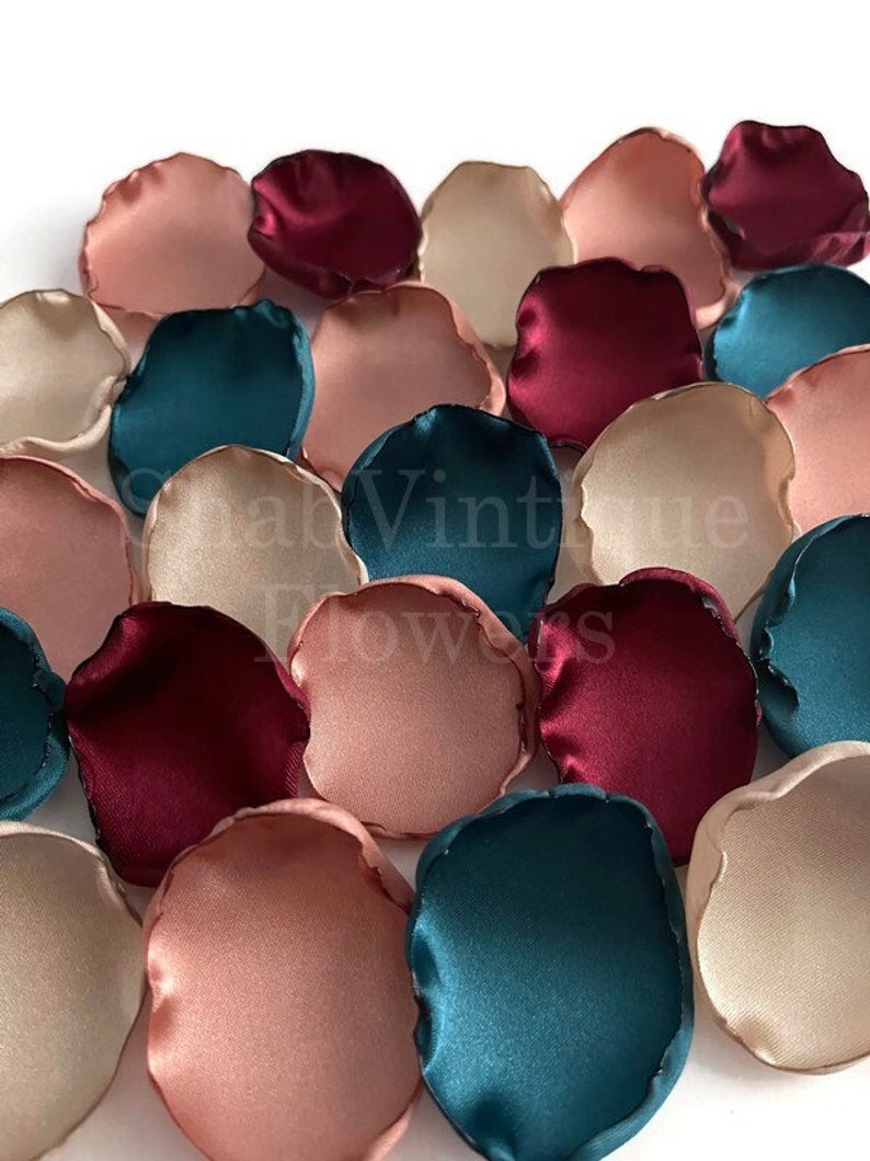 Maroon Champagne Rose Gold Teal 1000 Flower Petals Rose - Etsy