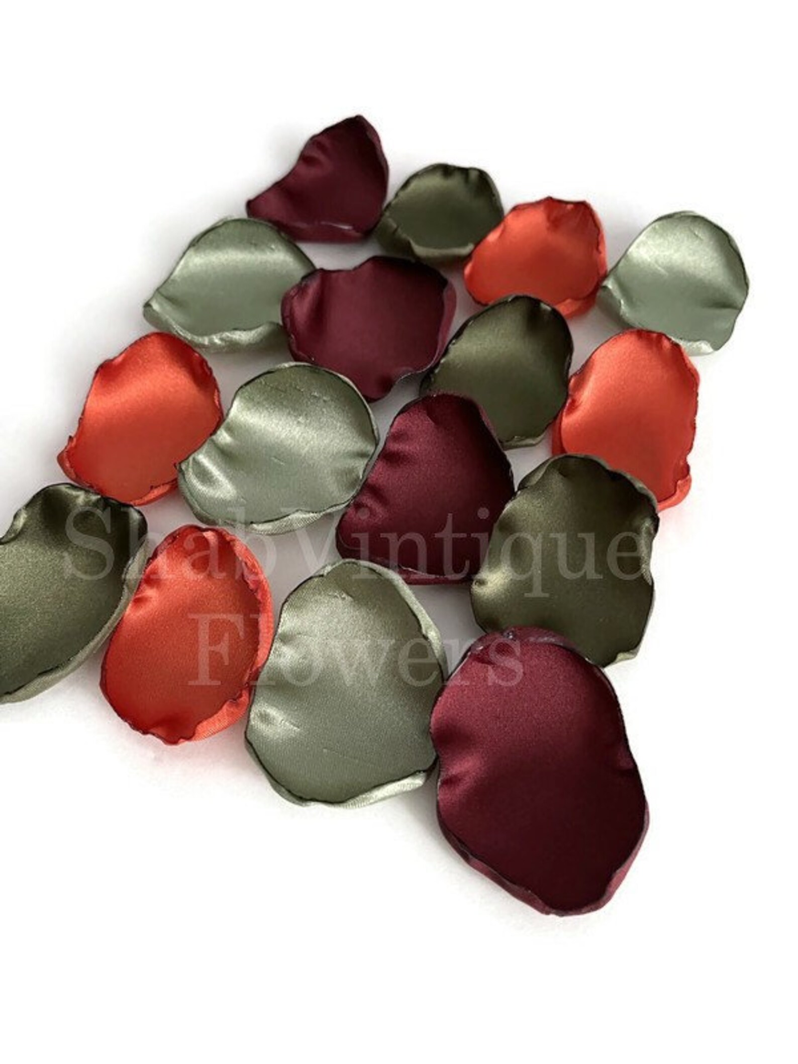 Deep Olive, Sage, Paprika, Cabernet Flower Petals, Fall Wedding Cake ...