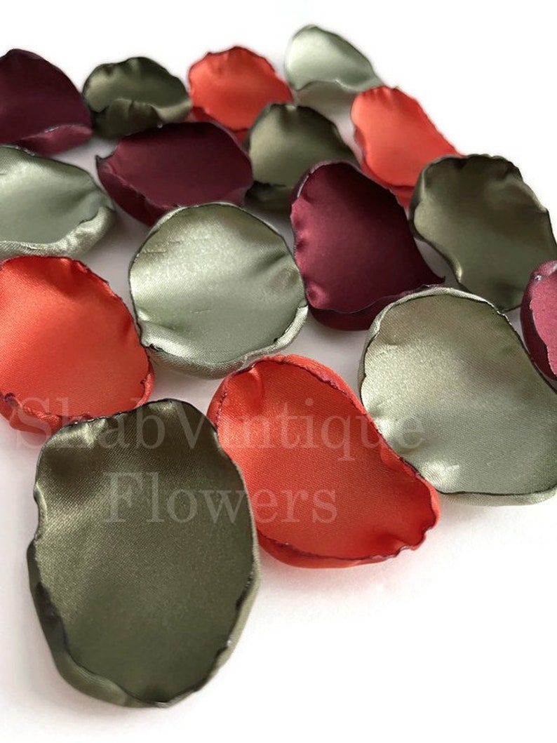 Deep Olive, Sage, Paprika, Cabernet Flower Petals, Fall Wedding Cake ...