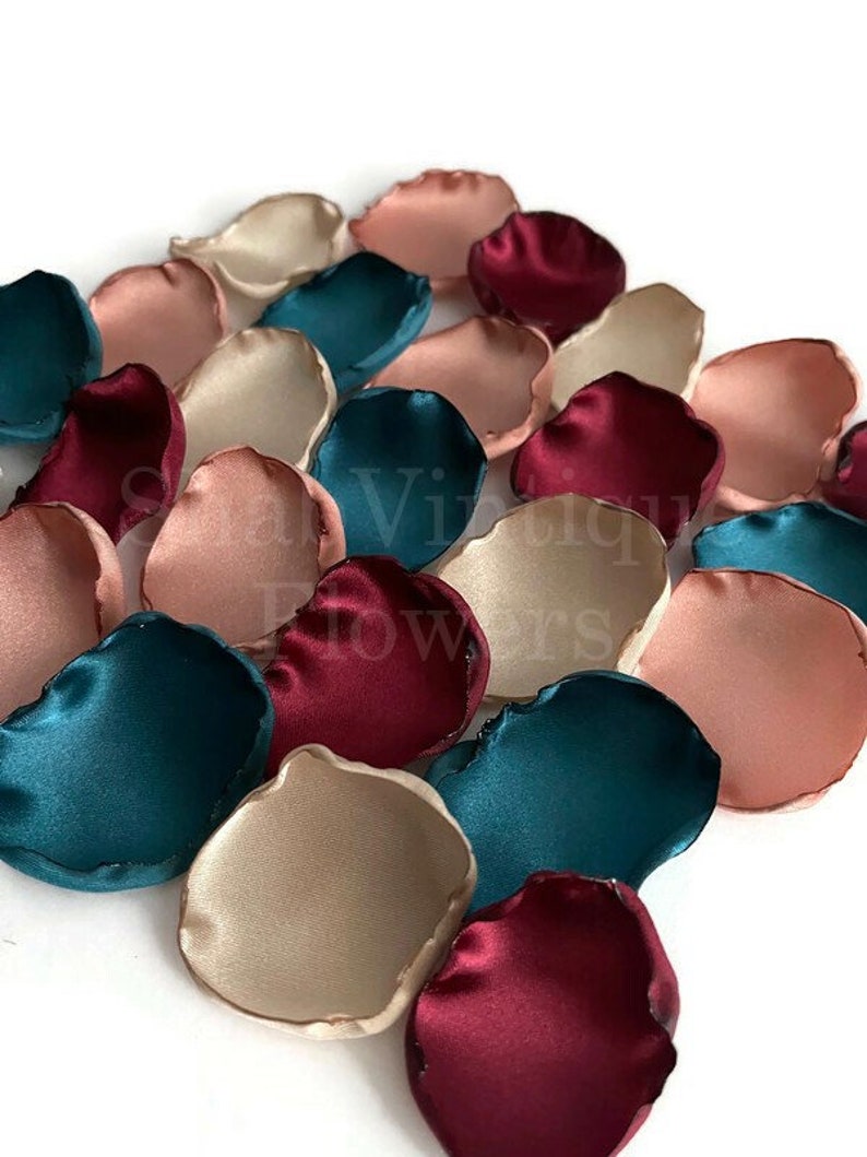 Maroon Champagne Rose Gold Teal 1000 Flower Petals Rose - Etsy