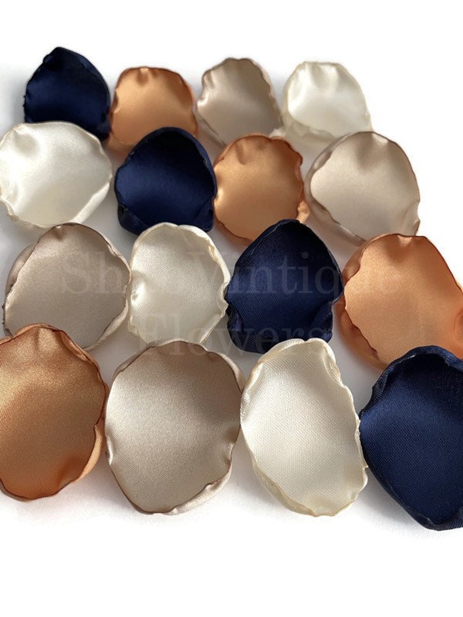 Champagne Old Gold Ivory Navy Blue Mix of Flower Petals - Etsy