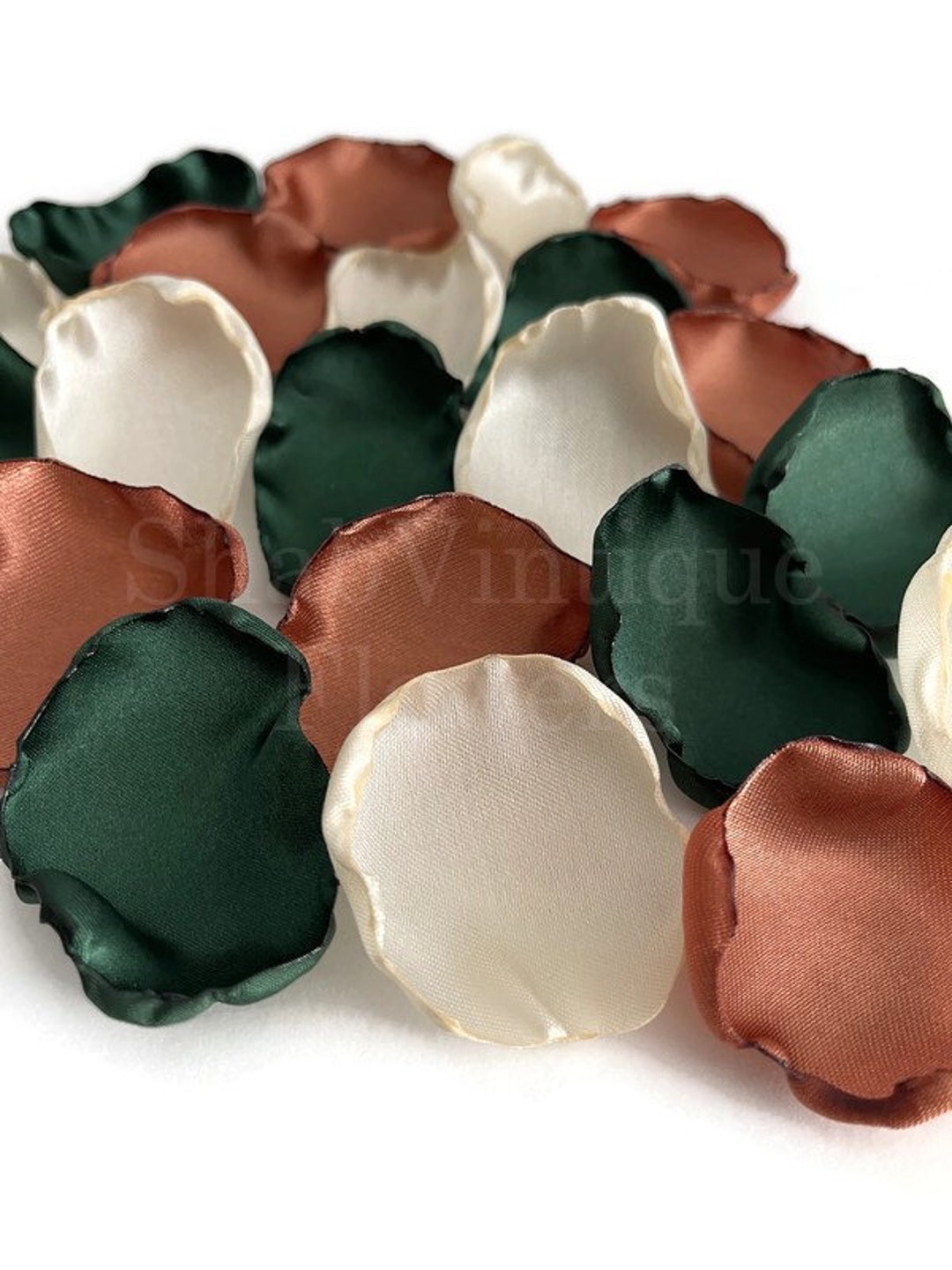 Wedding Table Decor, Terracotta, Emerald and Ivory Flower Petals ...