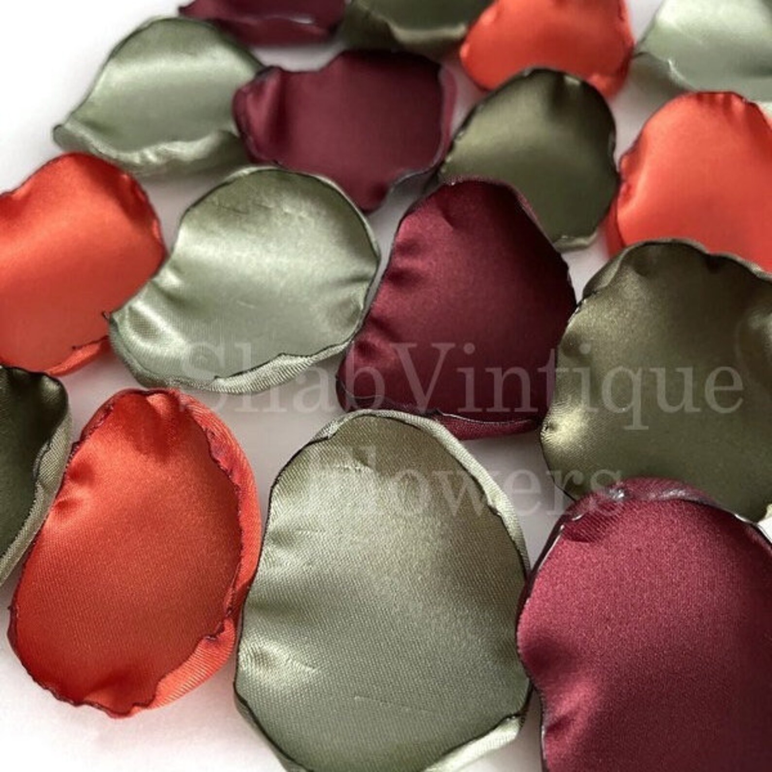 Deep Olive, Sage, Paprika, Cabernet Flower Petals, Fall Wedding Cake ...