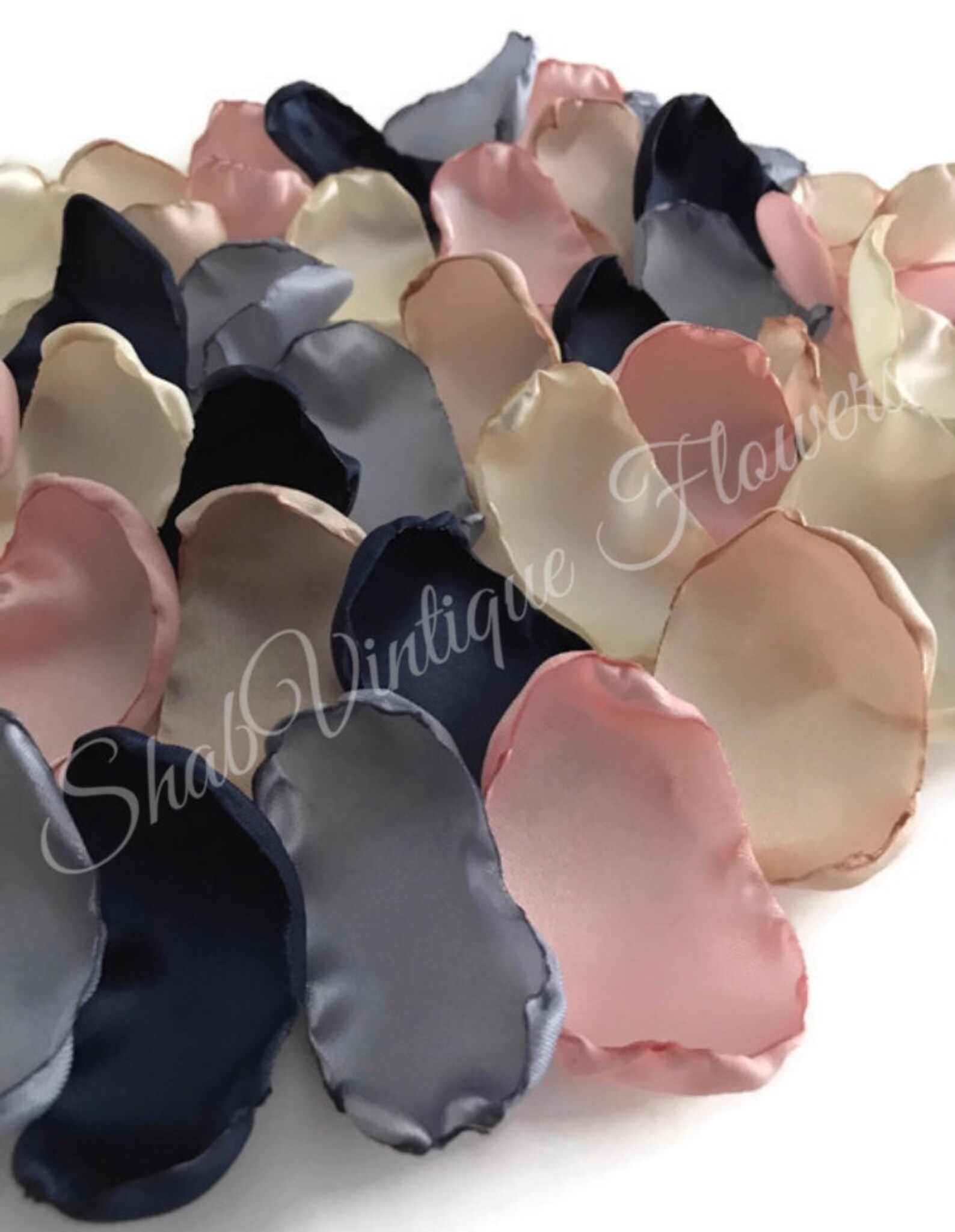 Blush Champagne Ivory Navy Blue & Dusty Blue Flower Petals | Etsy