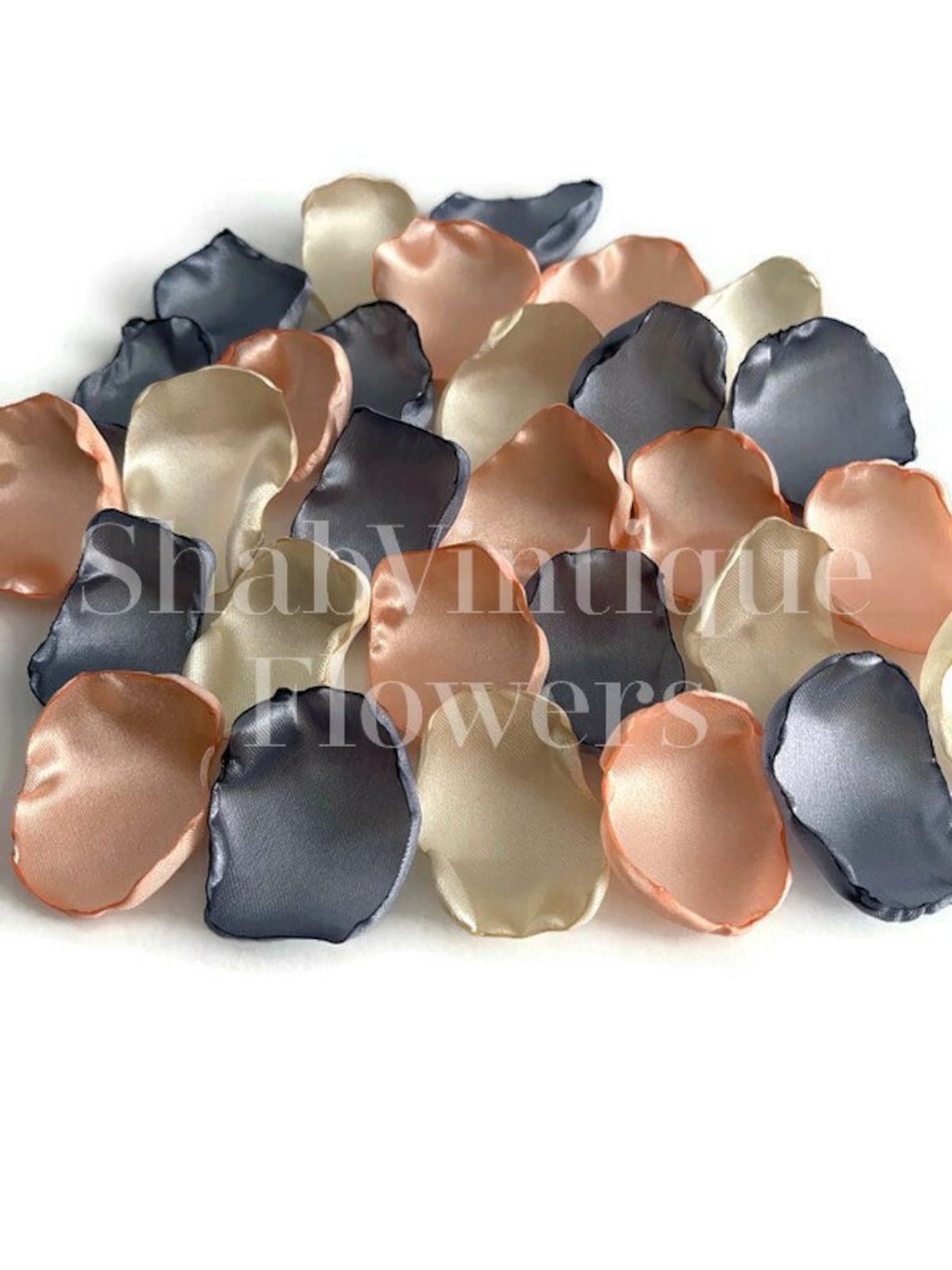 Dusty blue light peach ivory mix of flower petals | Etsy