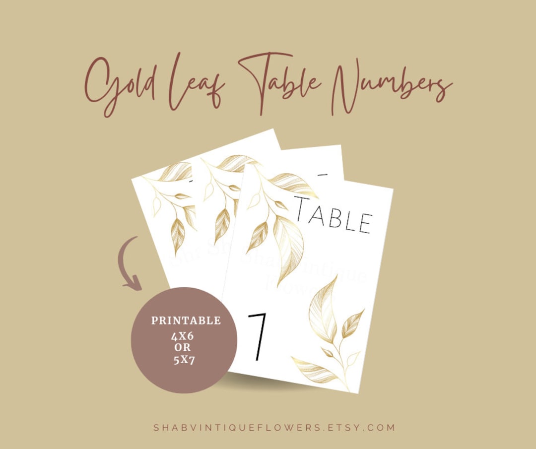 Printable Digital Size 4x6 & 5x7 Table Numbers 1-30, Print on Any Paper ...