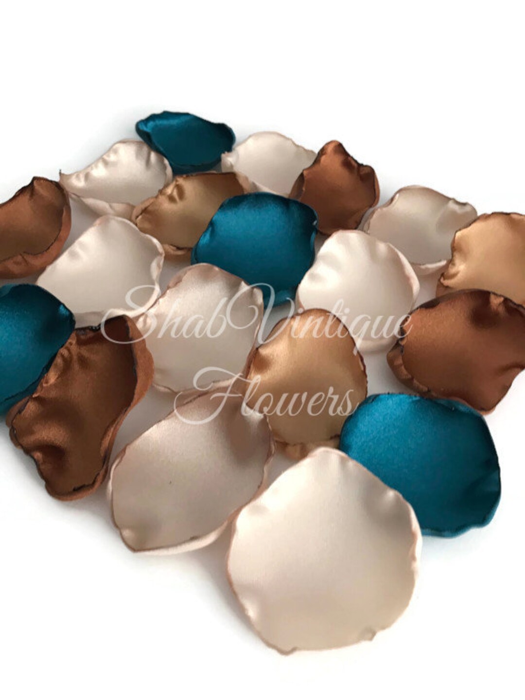 Boho Western Flower Petals, Teal, Cream, Champagne, Frappuccino ...