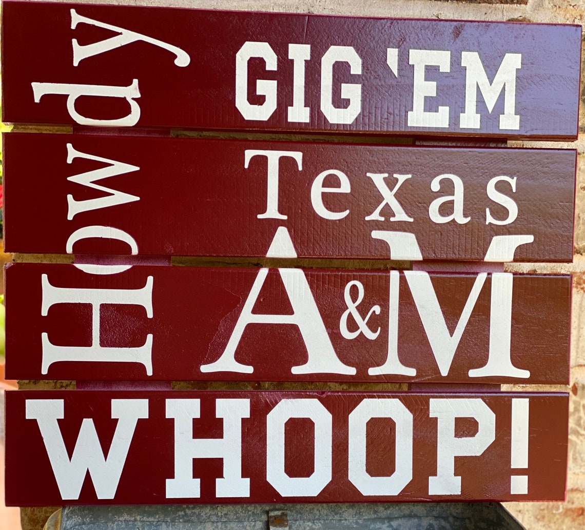 Whoop Howdy Tx A&M Aggies Gig 'Em Custom | Etsy