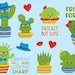 Cactus Friends Clipart Set 20 Illustrations Digital PNG | Etsy
