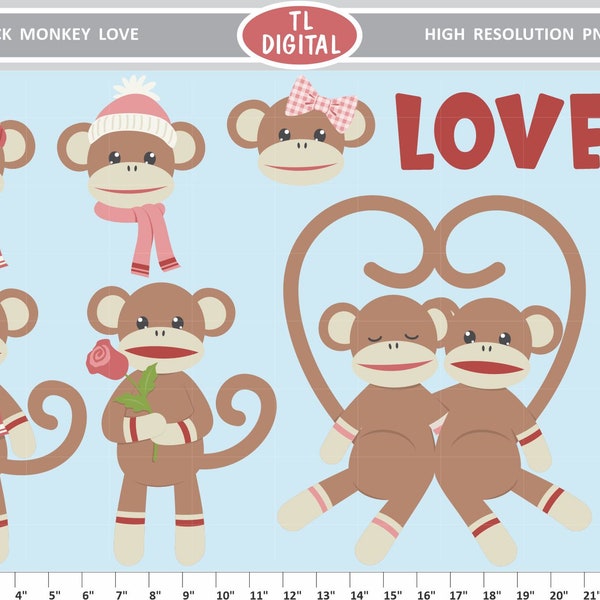 Sock Monkey Clip Art - Etsy