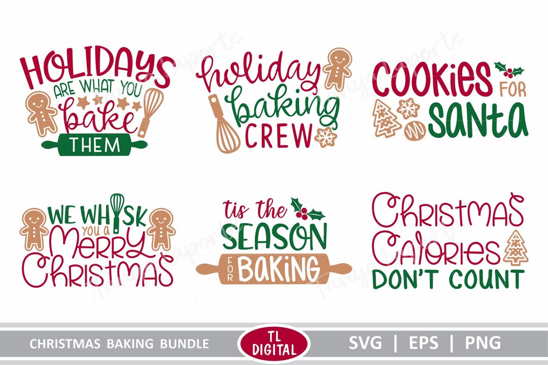 Christmas Baking Graphics Bundle - SVG | EPS | PNG File - Typography ...