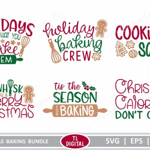 Christmas Baking Graphics Bundle - SVG | EPS | PNG File - Typography ...