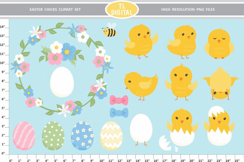 Easter Chicks Clipart Set - Easter Clipart - High Resolution PNG Files ...