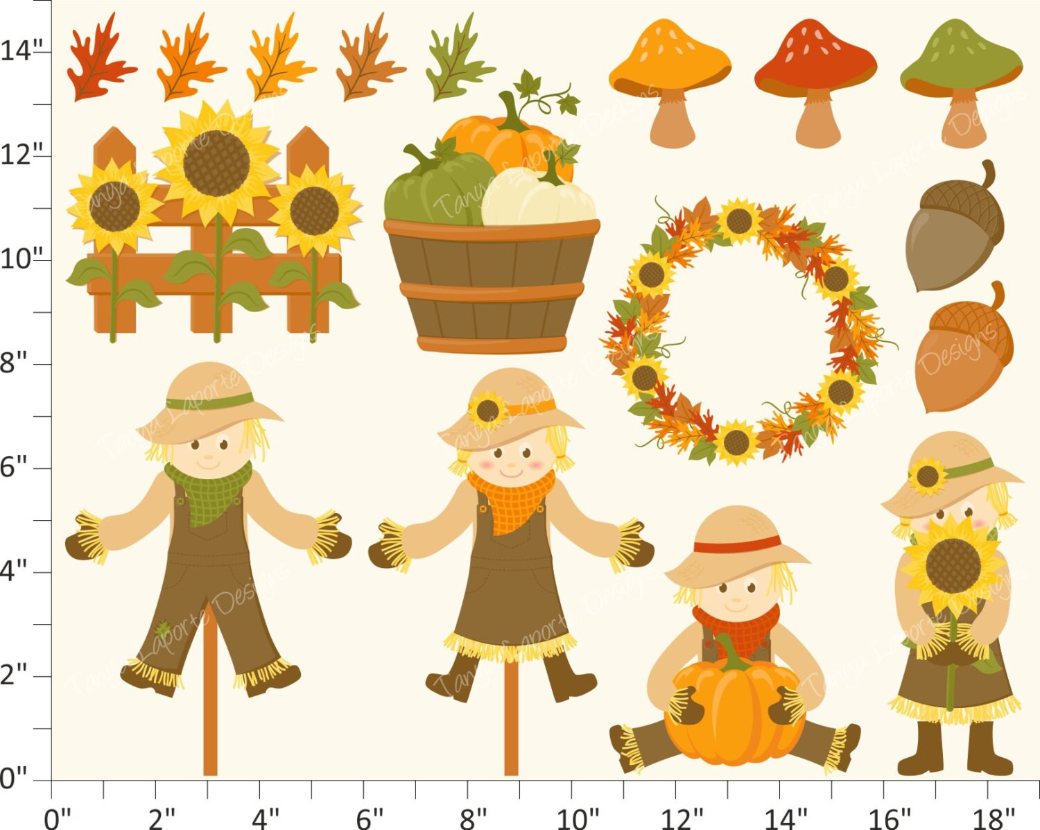 Fall Clipart Autumn Clipart Set Digital PNG Files - Etsy Australia