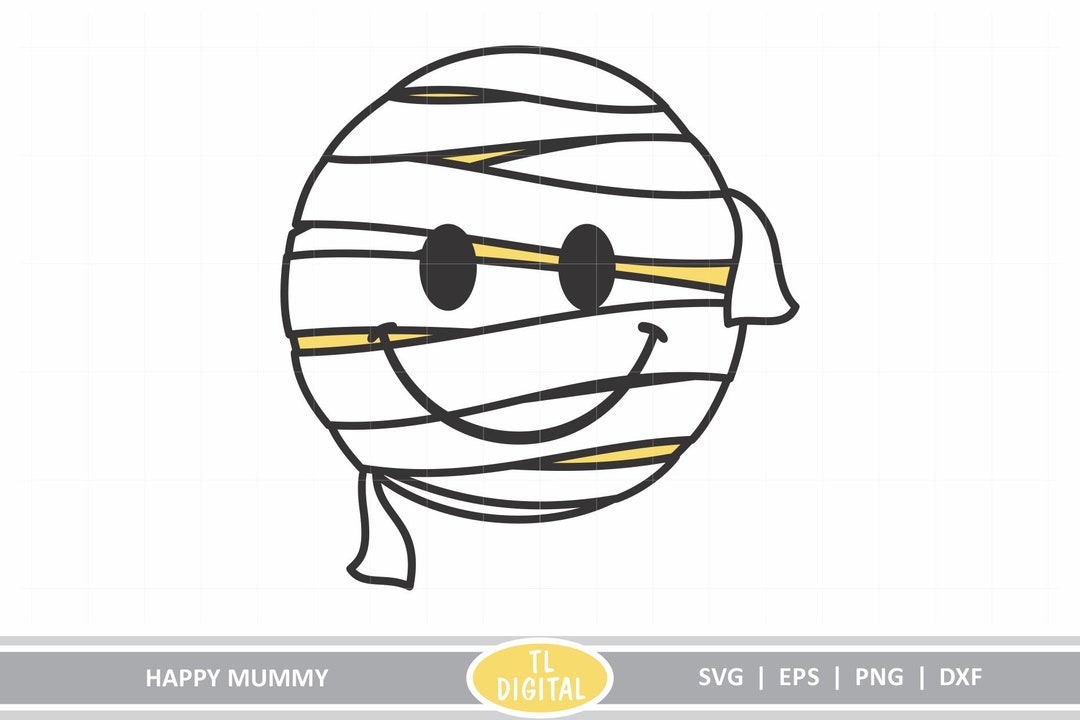 Smiley Face Mummy Cute Halloween Design Halloween Mummy - Etsy