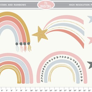 Sunshine, Stars and Rainbows Clipart 45 Illustrations Digital PNG Files ...