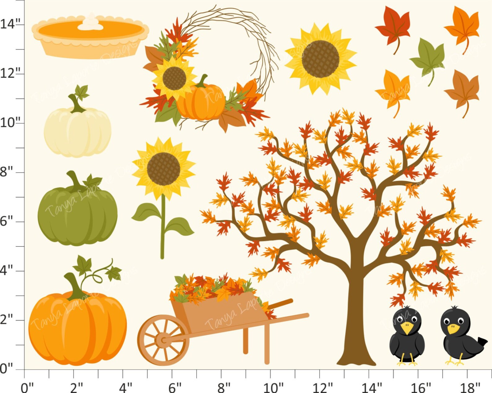 Fall Clipart Autumn Clipart Set Digital PNG Files - Etsy Australia
