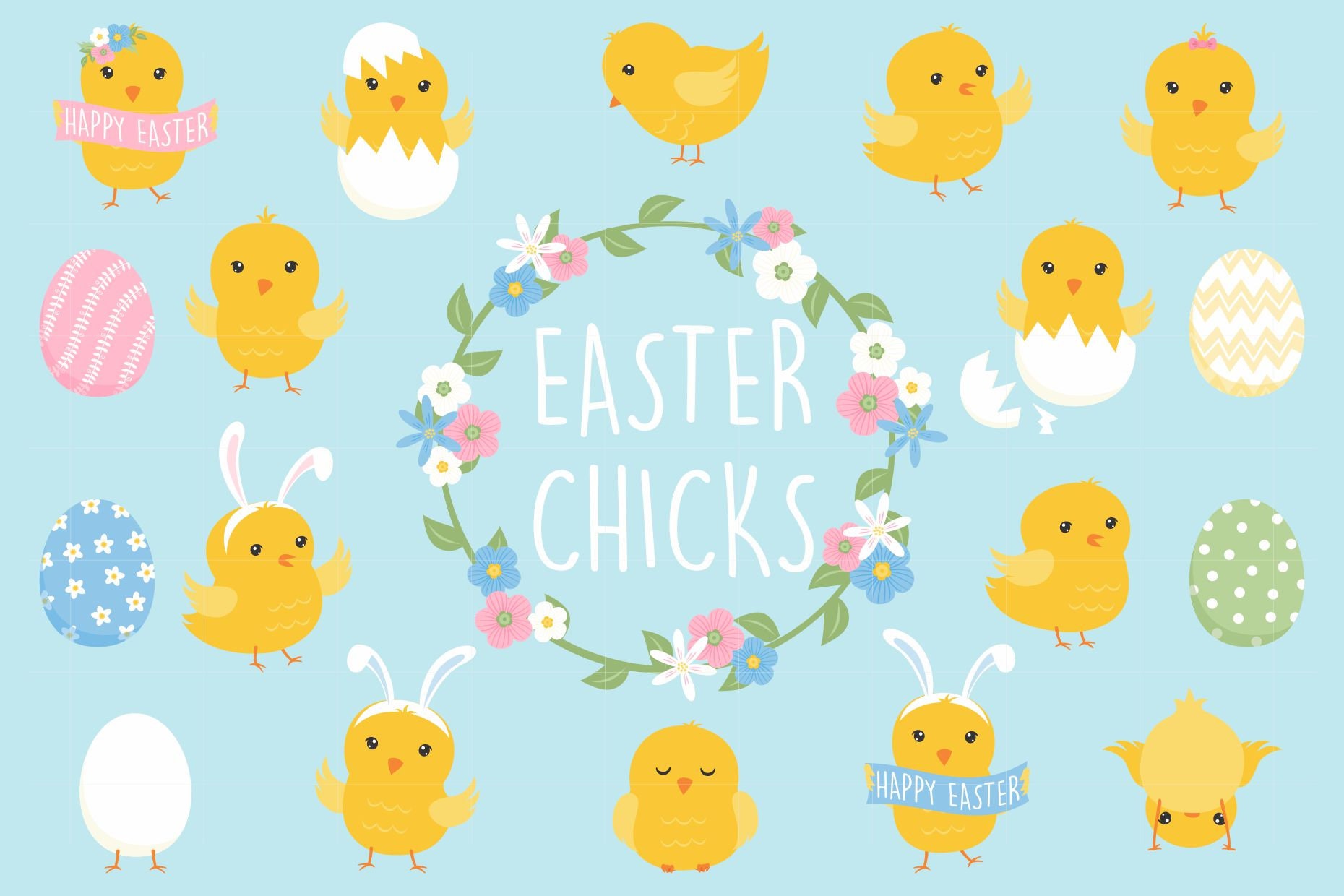 Easter Chicks Clipart Set - Easter Clipart - High Resolution PNG Files ...
