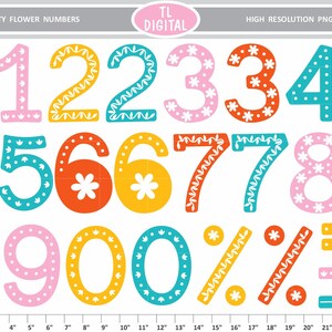 Flower PNG Numbers - Pretty Floral Numbers - PNG Files - 13 Graphics ...