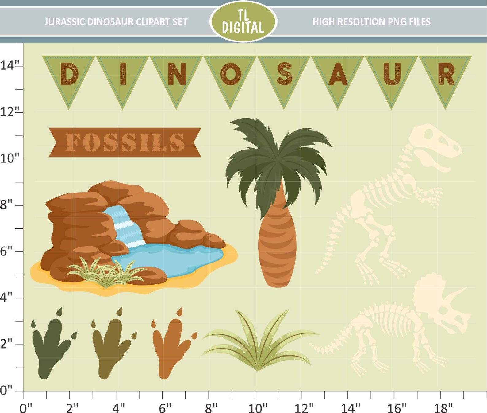 Dinosaur Clipart Set Jurassic Dino Clipart 42 | Etsy