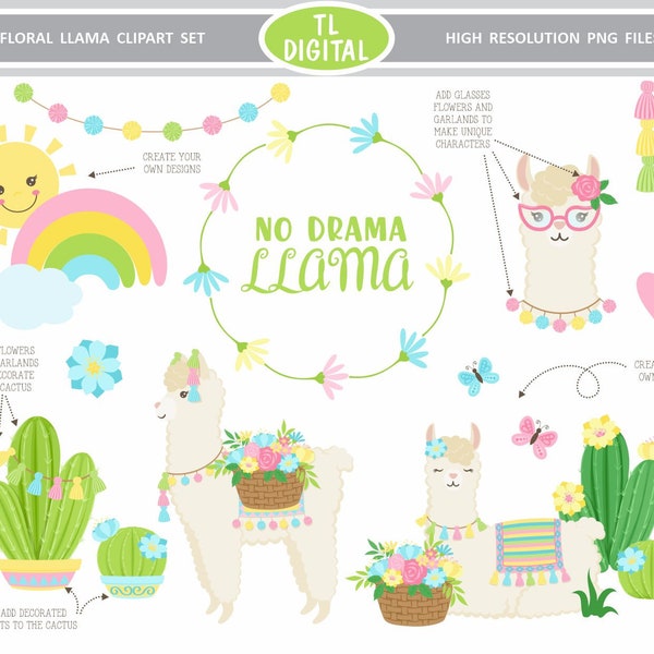 Llama Clipart - Etsy