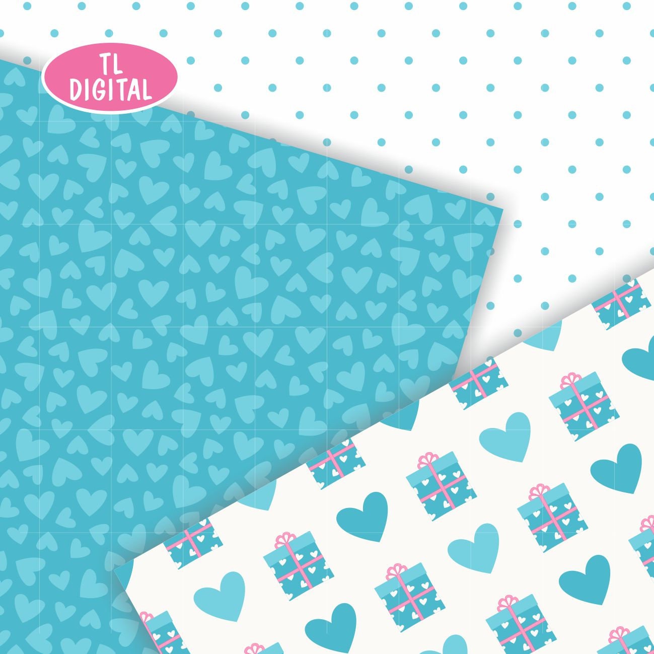 Hedgehog Love Paper Pack Valentines Digital Papers - Etsy Australia