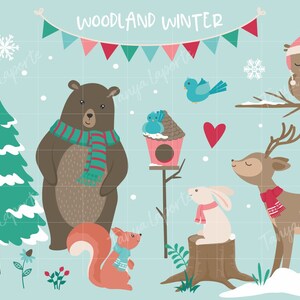 Woodland Winter Clipart Set Digital PNG Files 40 Winter Themed ...